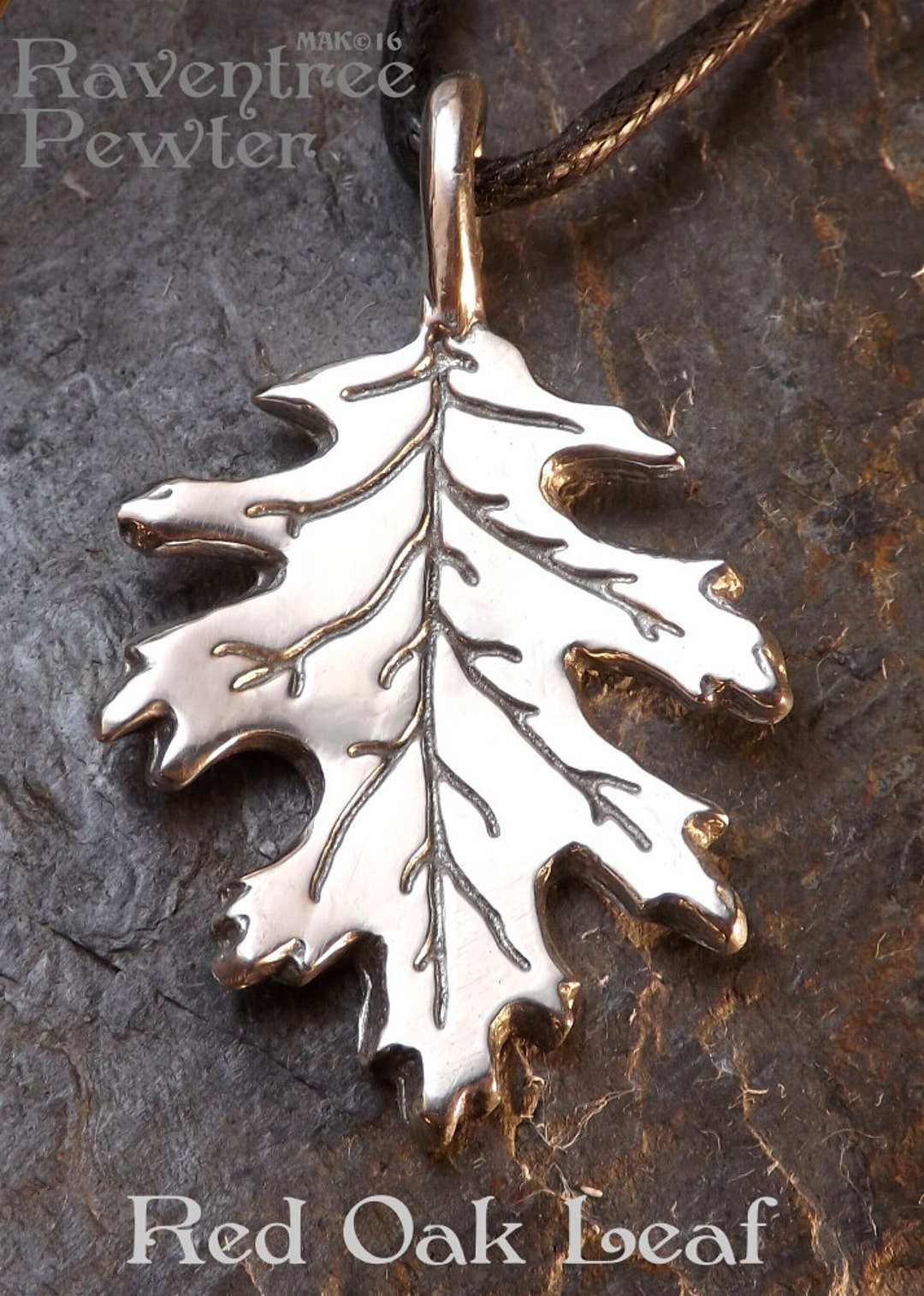 Red Oak Leaf Pewter Pendant Wisdom Tree Tree of Life - Etsy