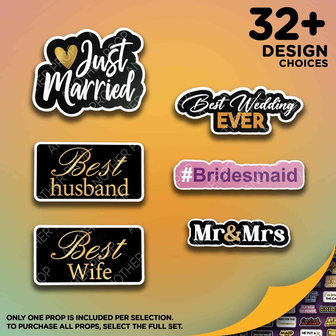 Photo Booth Props – Wedding Photo Booth Props Signs for Bride Groom ...