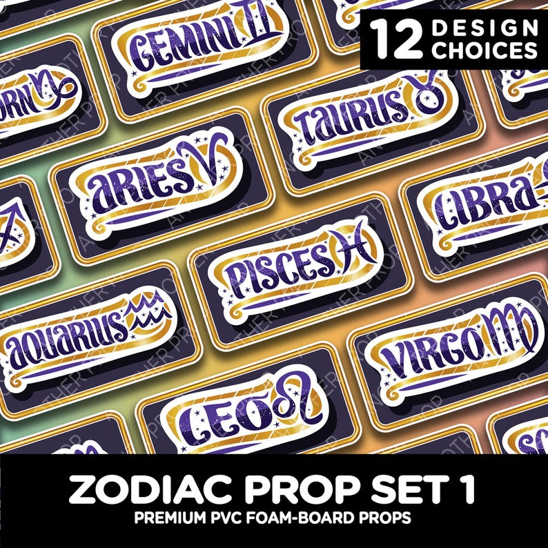 Zodiac Photo Booth Props – Astrology Party Decor, PVC Foam Board - Etsy