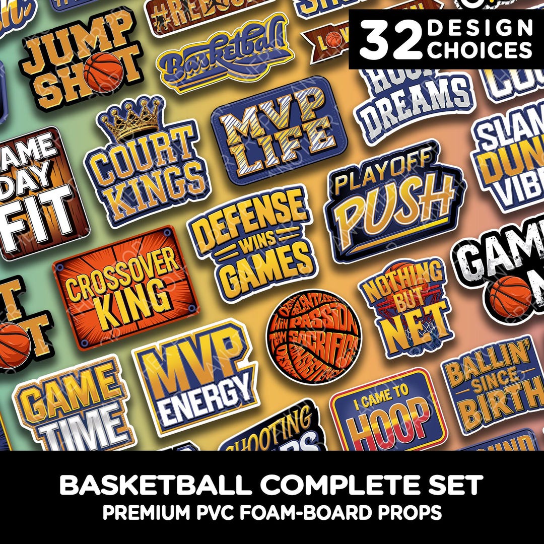 Basketball Party Photo Booth Props – Sports Team Signs (32-piece) - Etsy