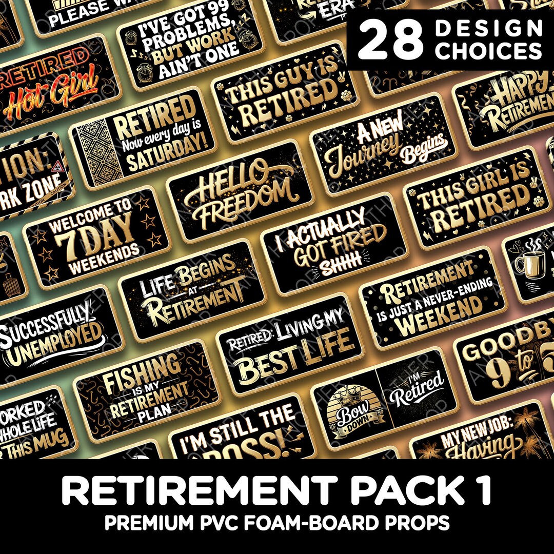 Funny Retirement Photo Booth Props – Double Sided Foam Board Signs - Etsy