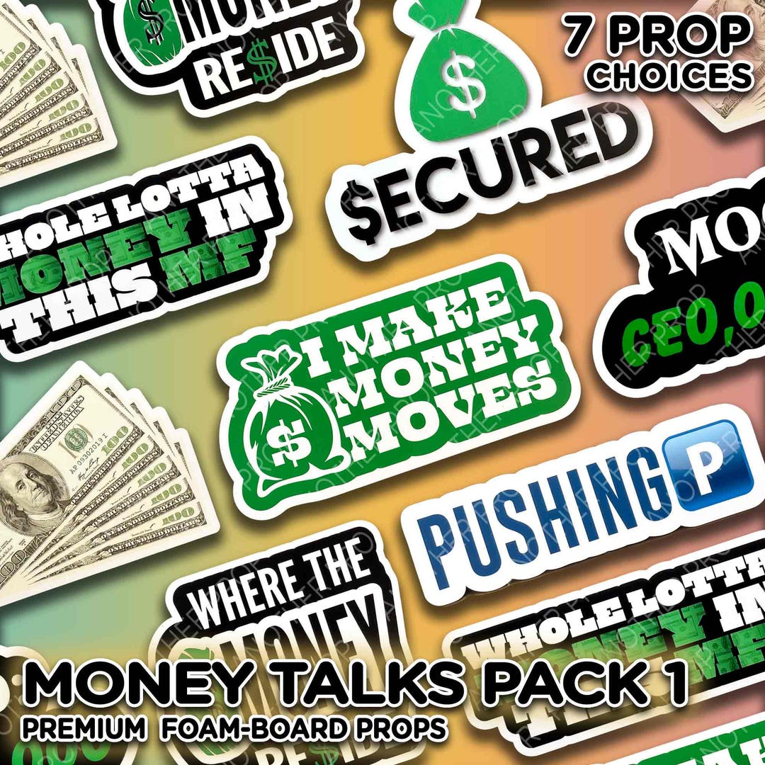 Photo Booth Props – Money Foam Board Signs for Birthday Party Whole ...