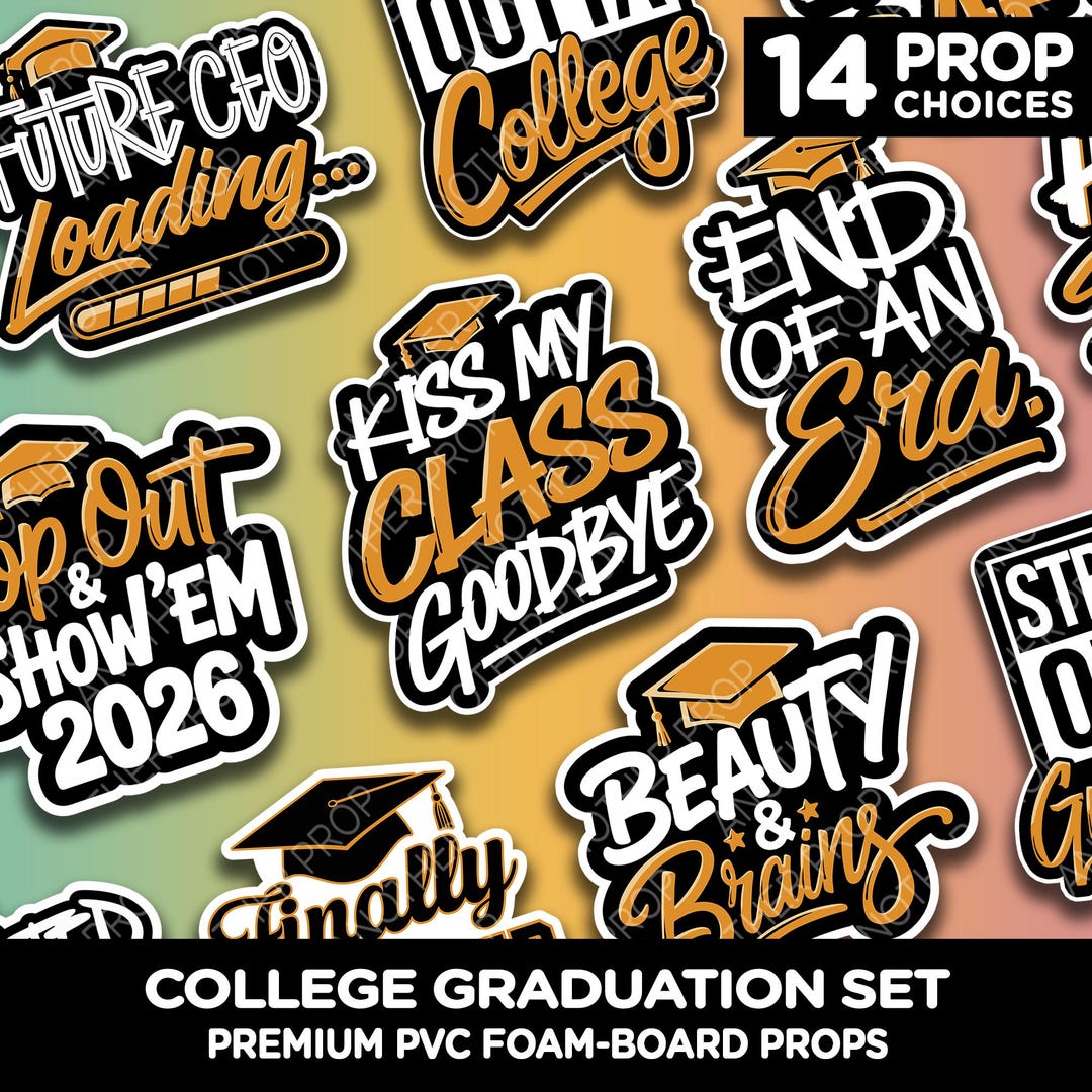College Graduation Photo Booth Props – PVC Foam Board Signs Class of ...