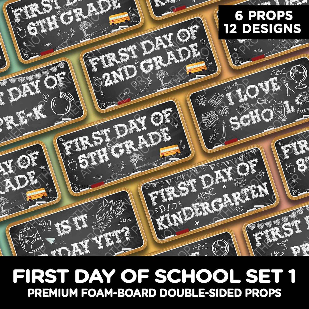 Photo Booth Props - Back to School Photo Booth Props Signs, First Day ...