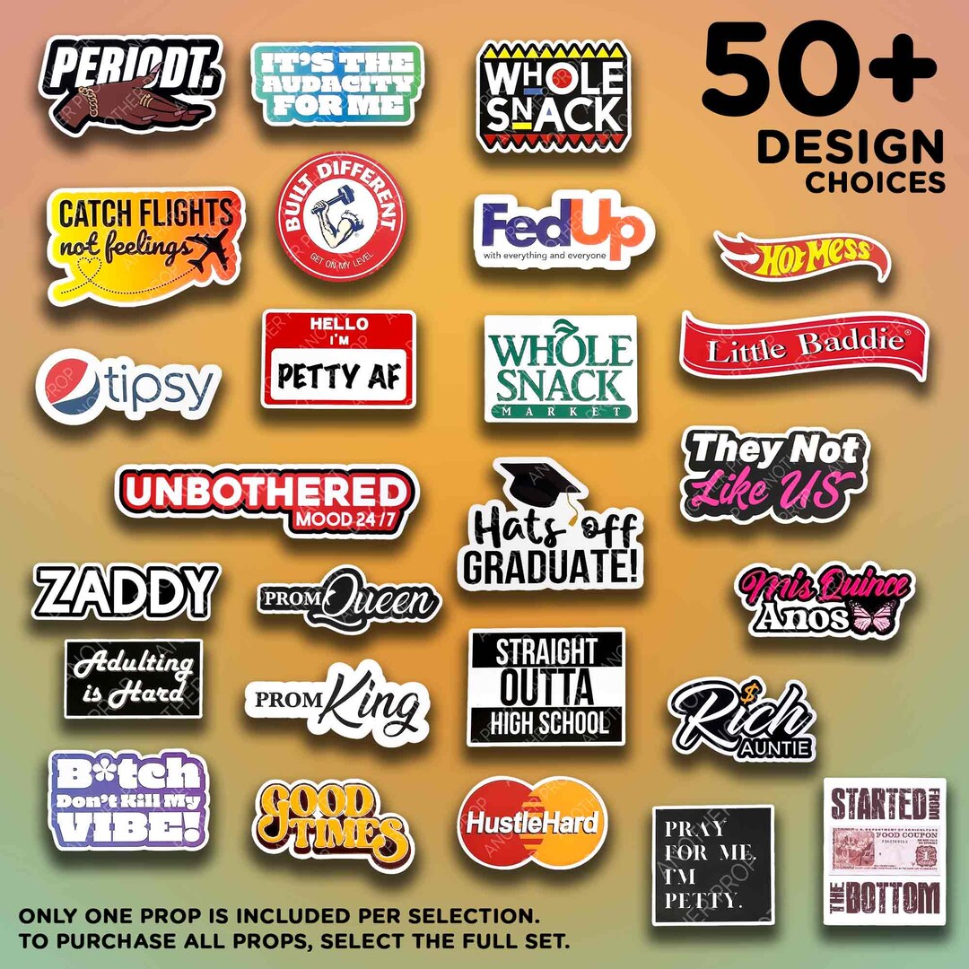 Photo Booth Props Periodt, Catch Flights, Zaddy, Rich Auntie, Little ...