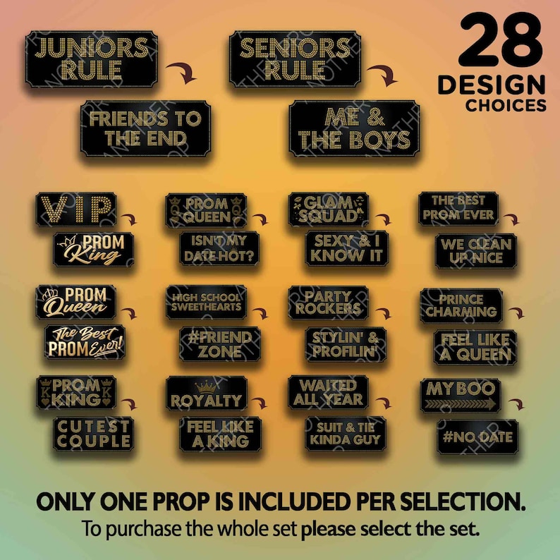 Prom Photo Booth Props – Ticket Style Foam Board Party Signs - Etsy