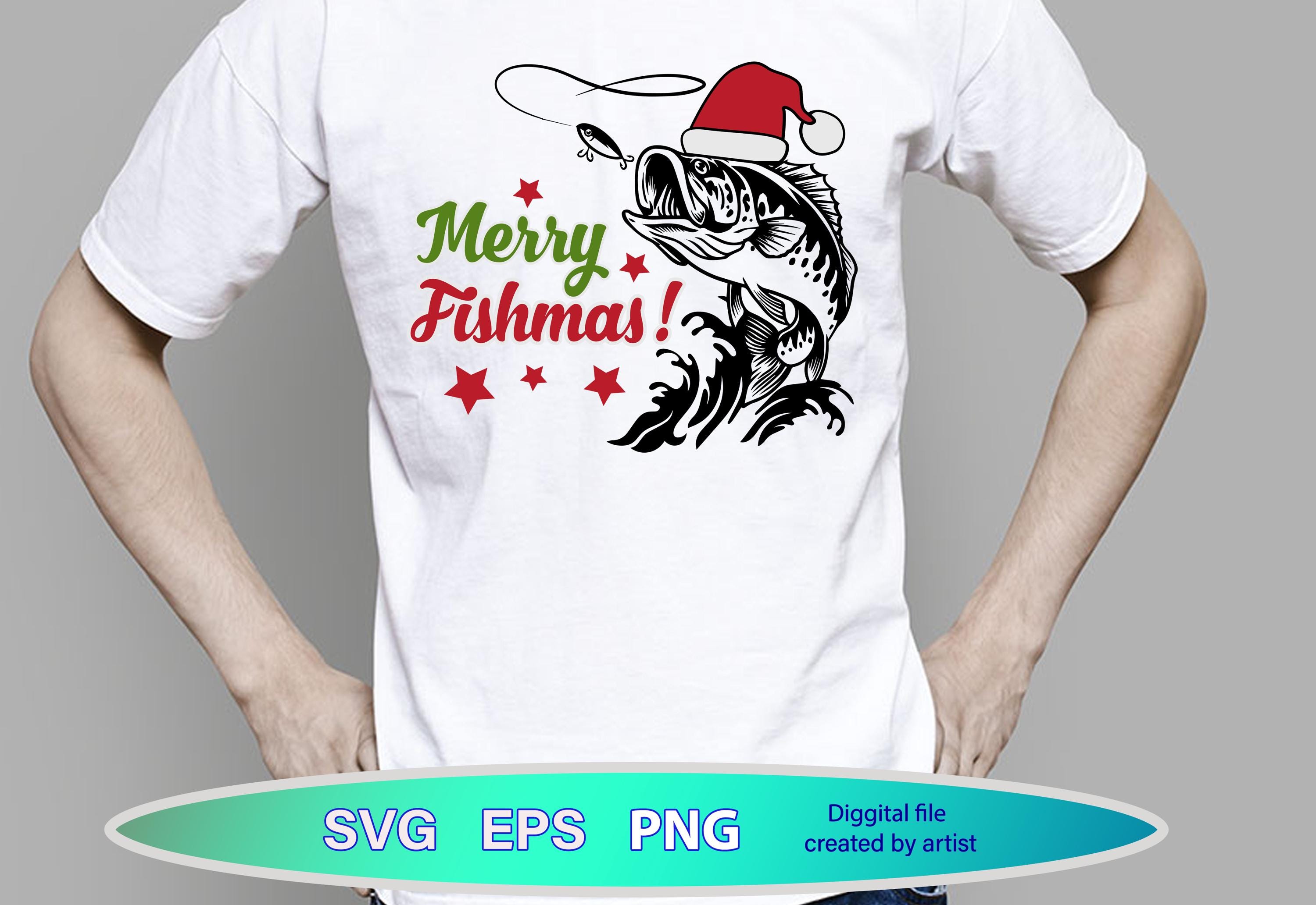 Merry Fishmas Svg, Christmas Fishing Svg, Fishing Svg, Perch Fishing ...