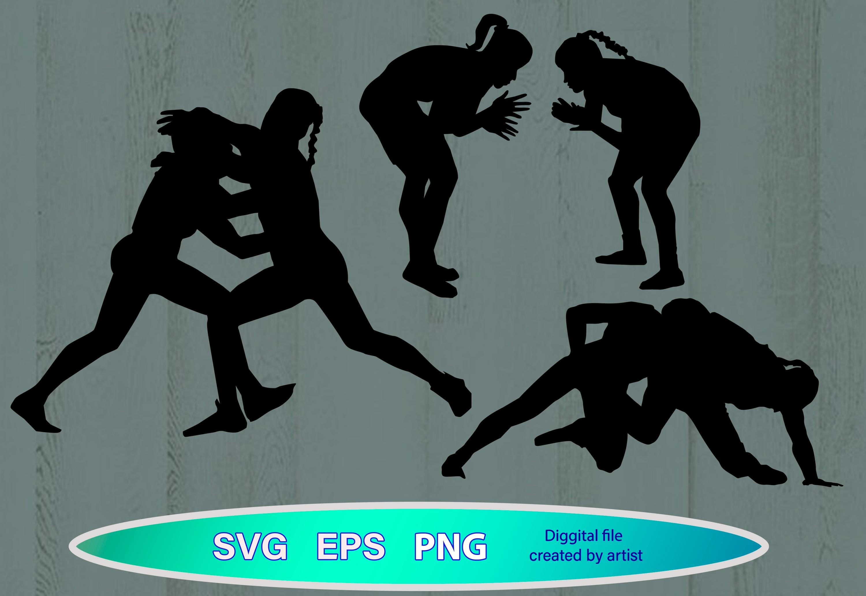 Female Wrestling SVG File, Girl Wrestler SVG, Wrestling Png, Women's ...