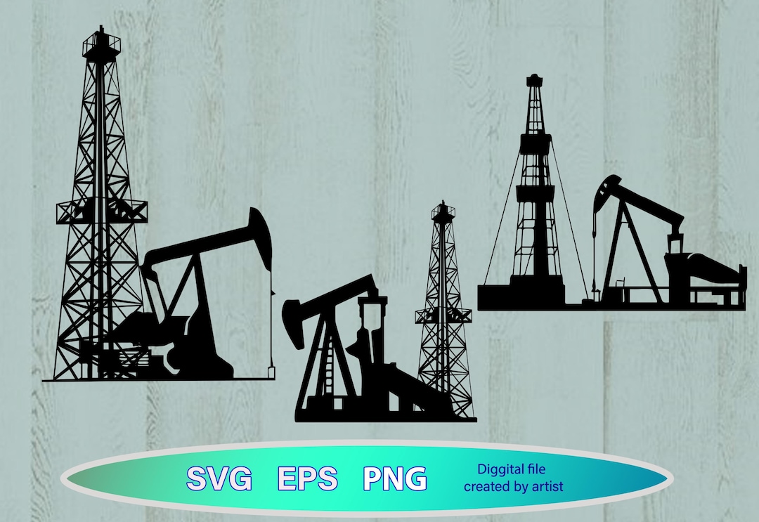 Oil Field Svg, Oil Field Scene, Oil Derrick Svg, Oil Rig Svg, Oil Pump ...
