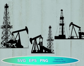 Oil Field Svg, Oil Field Scene, Oil Derrick Svg, Oil Rig Svg, Oil Pump ...