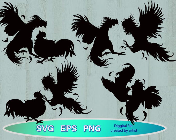 Elias Divan Brazilian Artist Fighting Roosters Print Signed Original ...