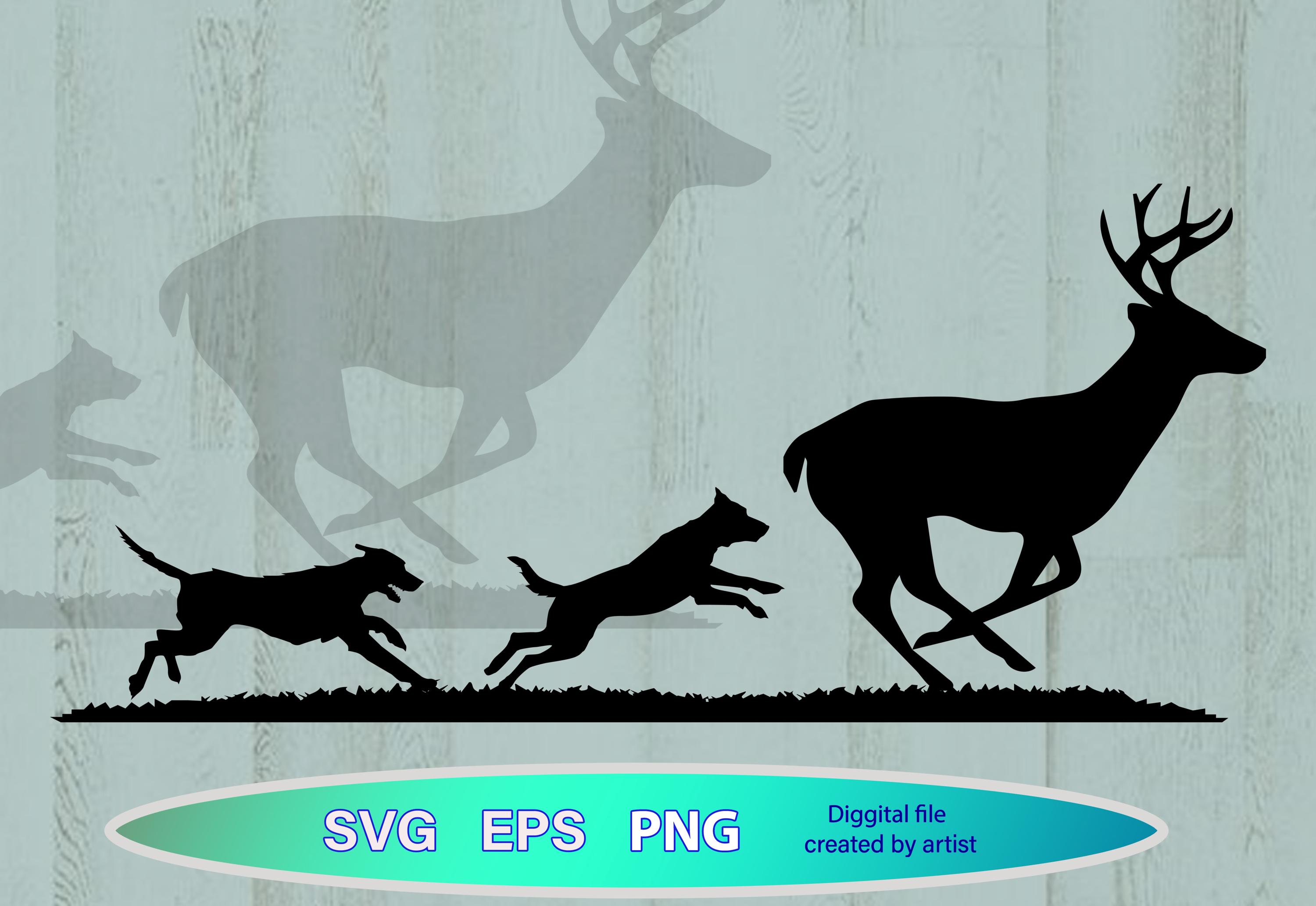 Hounds Running Deer, Hunting Svg, Hunting Dog Svg, Season Hunting Svg ...