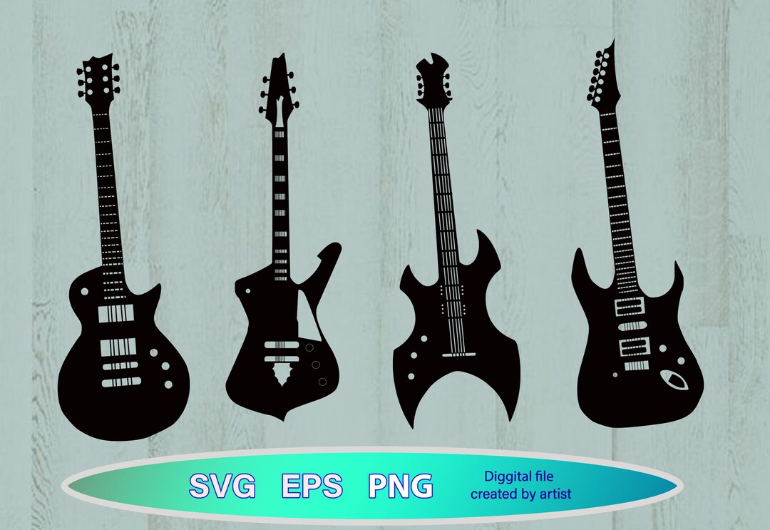 Silhouette of Guitar Svg, Guitar Svg, Musical Instruments Svg, Bass ...