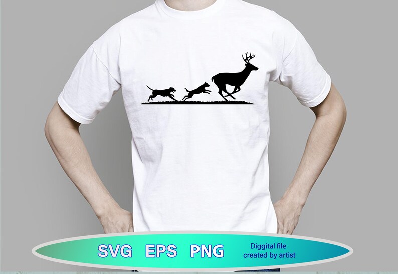 Hounds Running Deer, Hunting Svg, Hunting Dog Svg, Season Hunting Svg ...