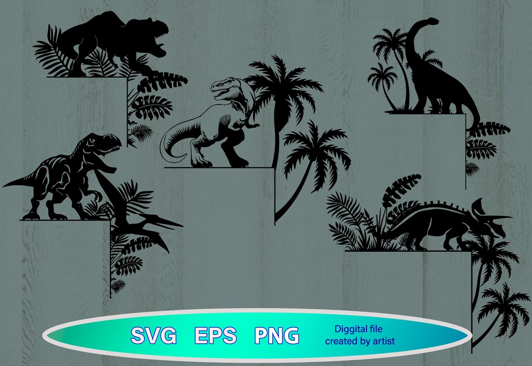 Dinosaur Door Corners Svg, Door Corner Svg, Home Decoration Svg, T-rex ...
