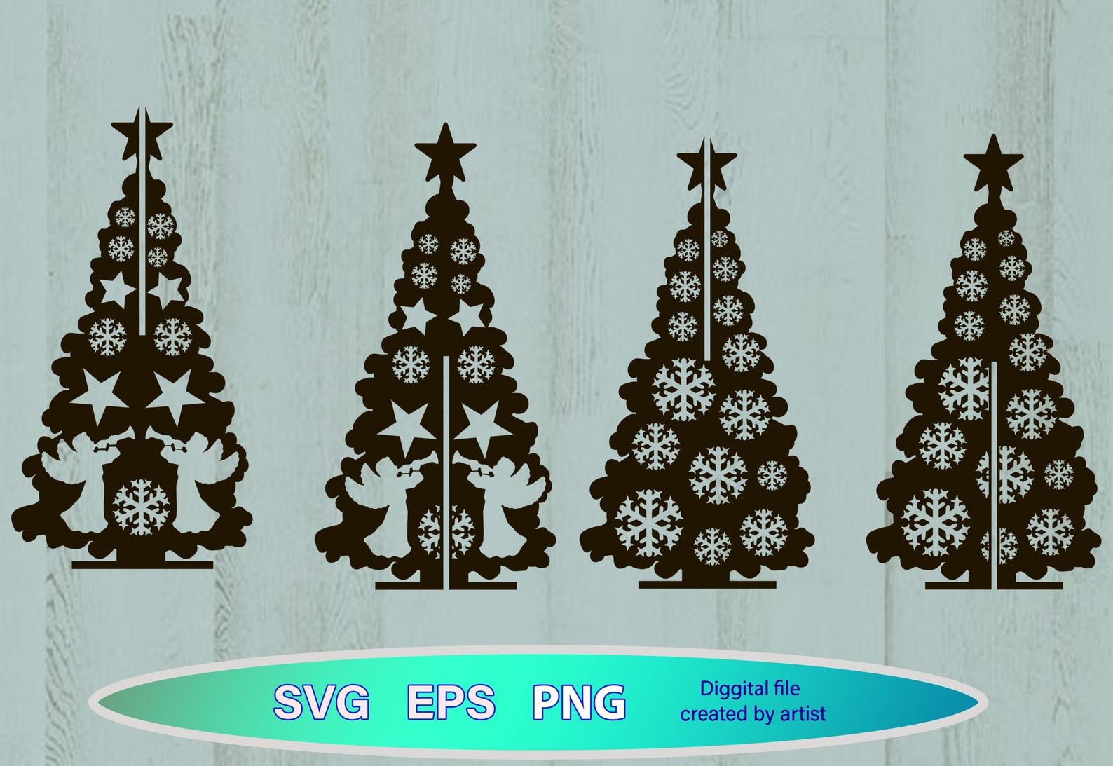 Nativity Scene Svg, Laser Cut Nativity Tree & Stand, Christmas Tree Svg ...