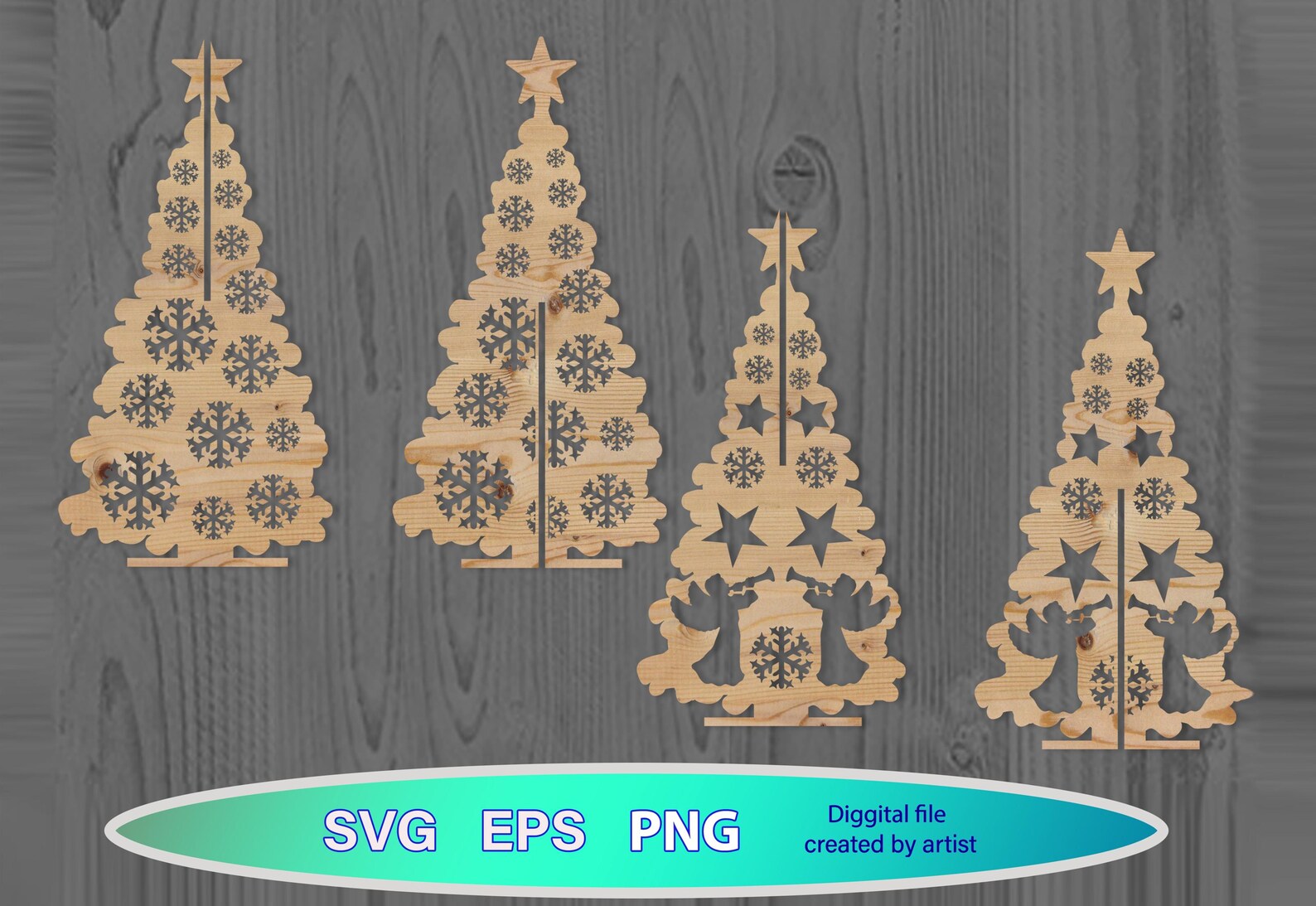 Nativity Scene Svg, Laser Cut Nativity Tree & Stand, Christmas Tree Svg ...
