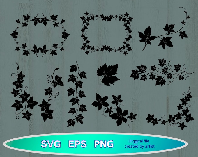 Climbing Ivy Border Trailing Vector File for Cutting, Vinyl, Laser, SVG ...