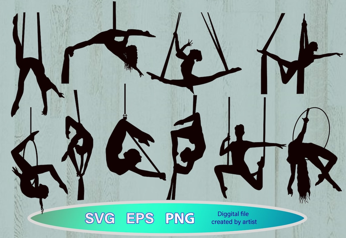 Aerialist SVG, Acrobat SVG, Aerial Acrobat Svg, Aerialist Clipart ...