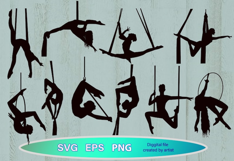 Aerialist SVG, Acrobat SVG, Aerial Acrobat Svg, Aerialist Clipart ...