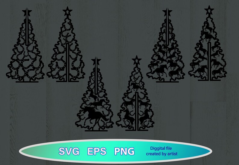 Christmas Tree Svg, Christmas Decor, Christmas Tree Cowboys, Christmas ...