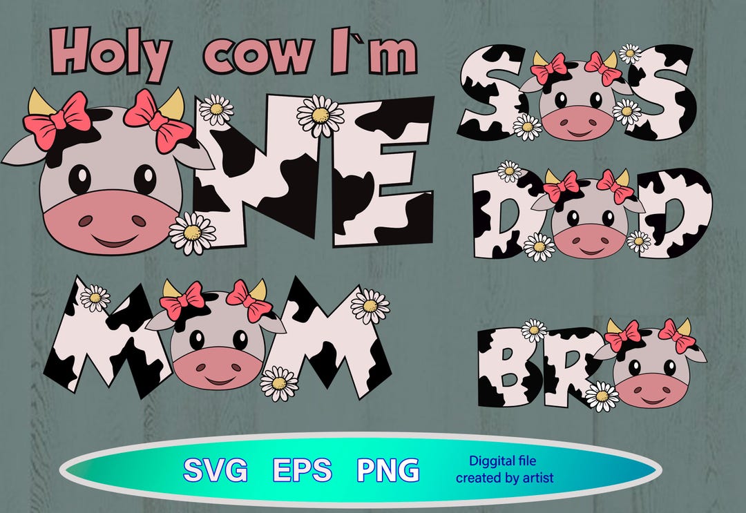 Birthday Svg, Cow Svg, Birthday Cow Svg, Family Svg, Family Birthday ...