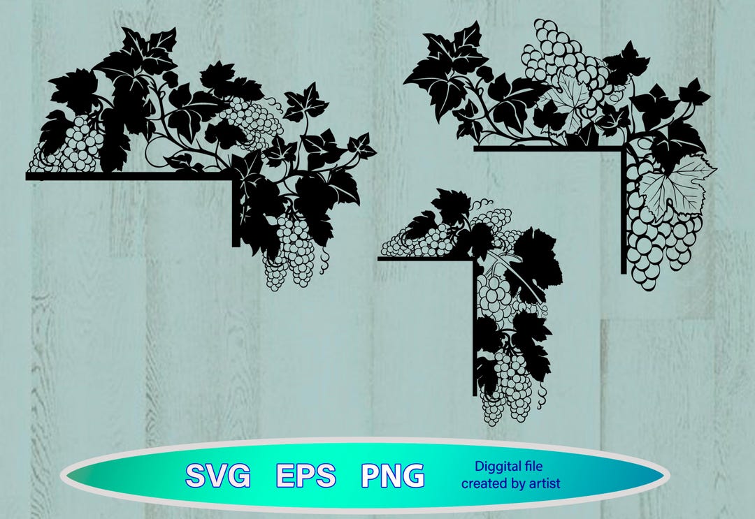 Grapes Door Corners Svg, Door Corner Svg, Bunches of Grapes, Home ...