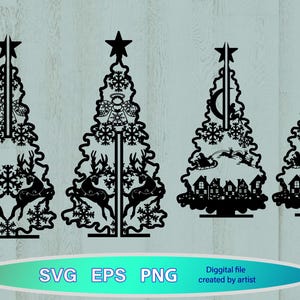 Nativity Scene Svg, Laser Cut Nativity Tree & Stand, Christmas Tree Svg ...