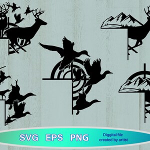 Hunting Door Corner SVG Bundle, Deer Door Corner SVG, Home Decor Svg ...