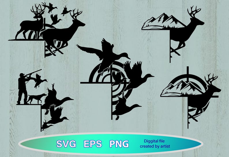 Hunting Door Corner SVG Bundle, Deer Door Corner SVG, Home Decor Svg ...
