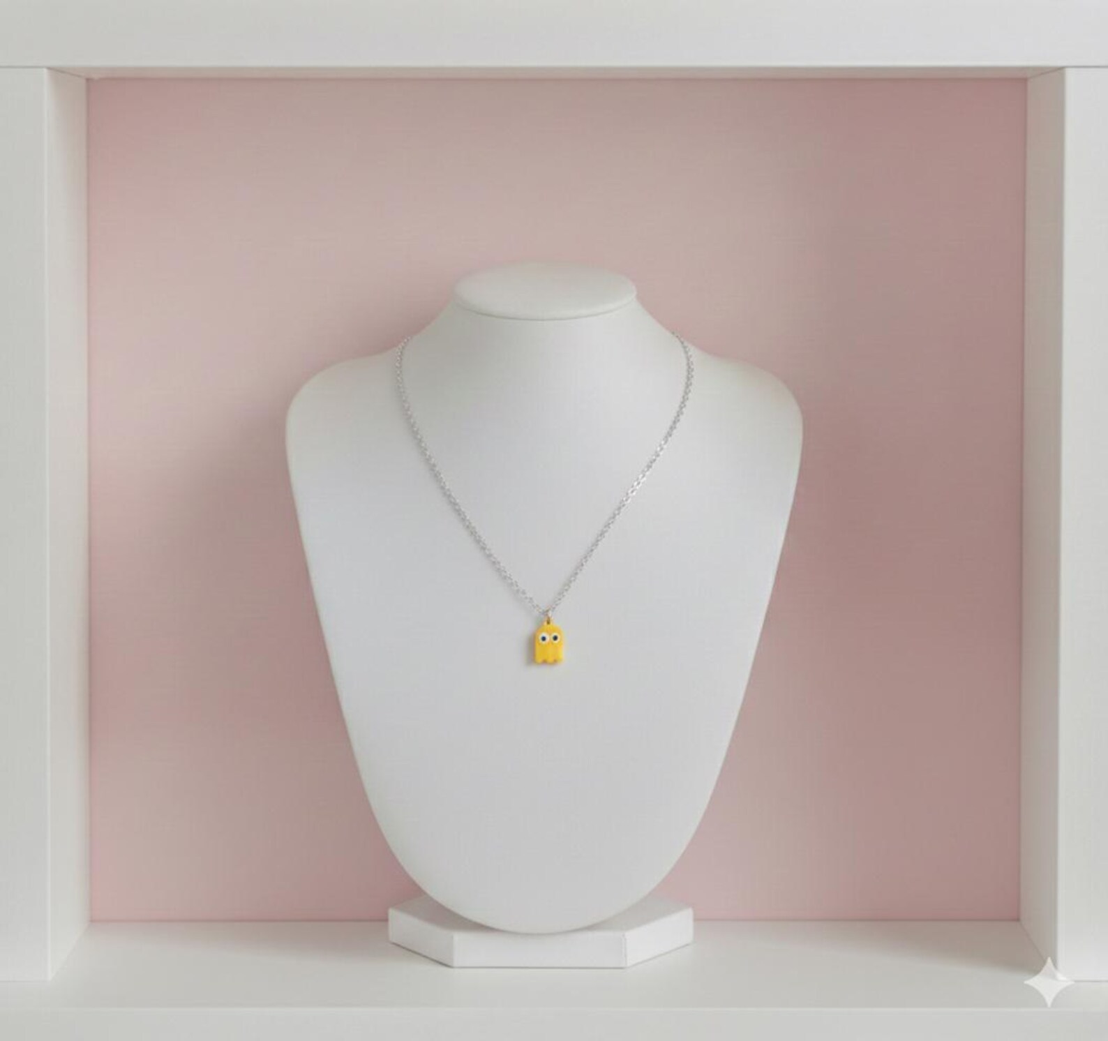 PAC MAN Collection GOLD!! Retro Pac-man Ghost Pendant Necklace in ...