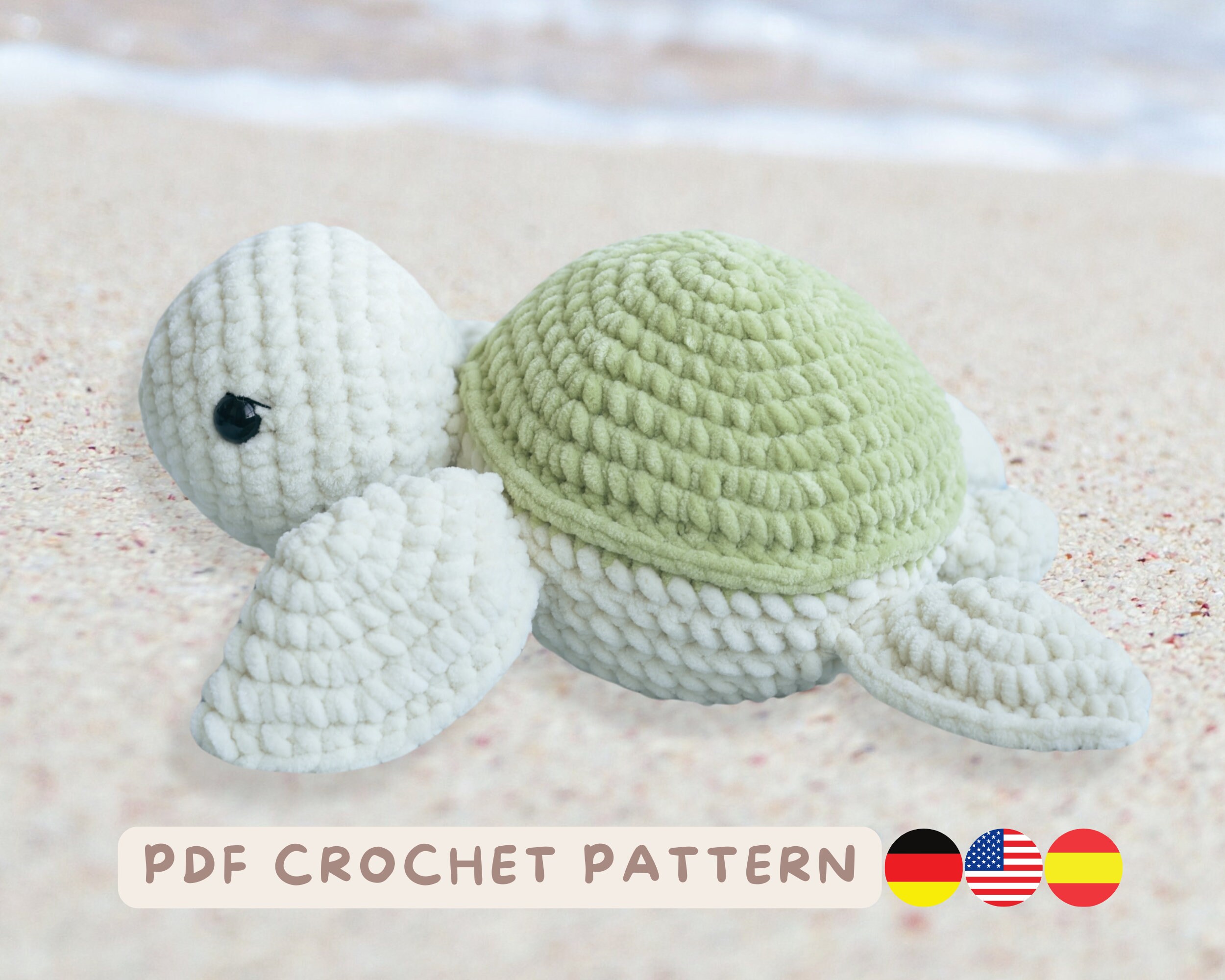 Turtle PDF Pattern, Plush Turtle, Amigurumi Turtle, Snuggle Buddy ...