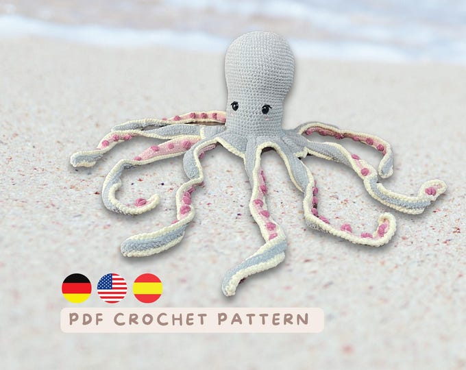 OTIS the Octopus Pattern / Cute Cuddly Octopus in 2 Sizes / PDF - Etsy ...