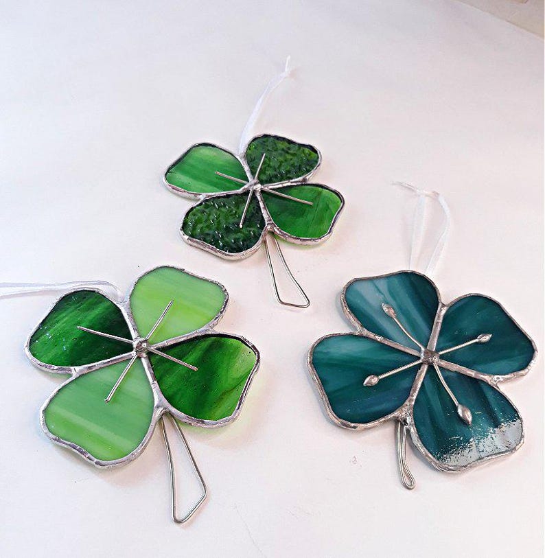 Stained Glass Four Leaf Clover - Etsy