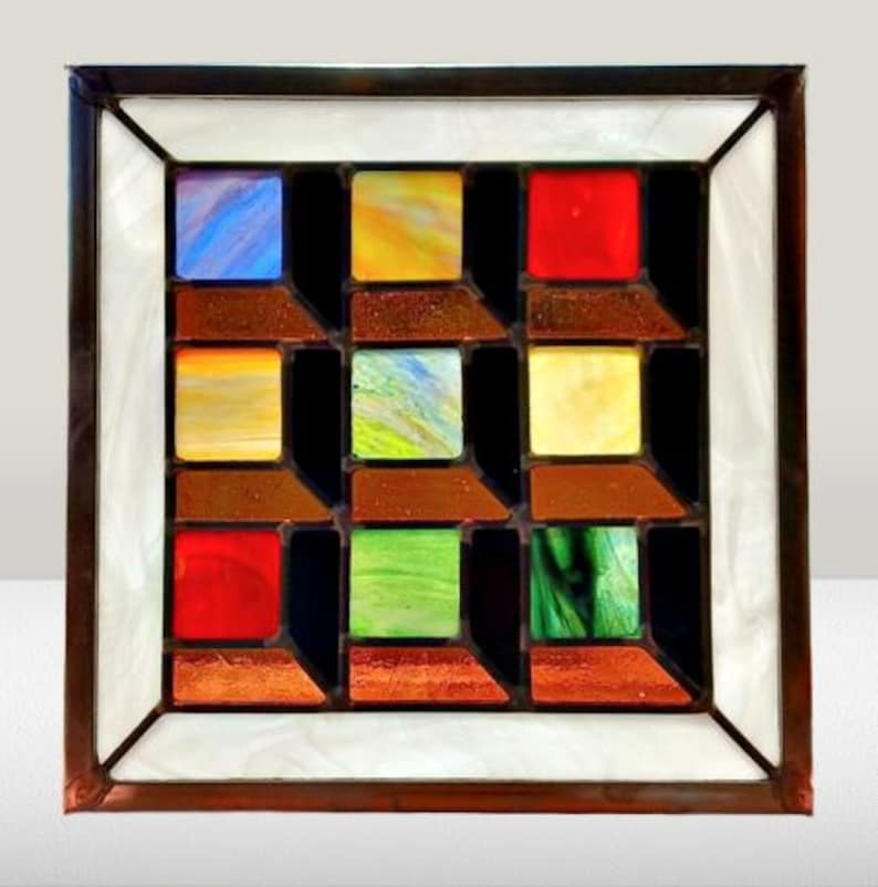 Optical Illusion Stained Glass Art - Etsy