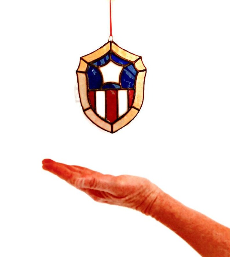 Stained Glass American Shield - Etsy