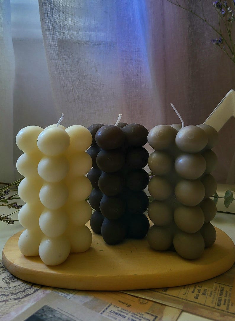 Rectangular Pillar Bubble Candle Minimalist Modern Gift Handmade Decor ...