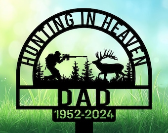 Personalized Hunter Memorial Garden Stakes, Mountain Deer Hunting ...