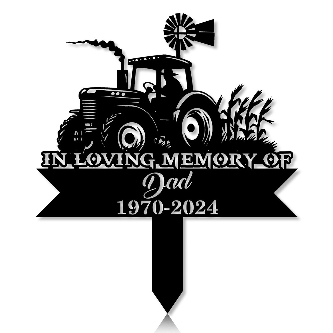 Personalized Farmer Memorial Garden Stake Metal, Farmer Memorial Sign ...