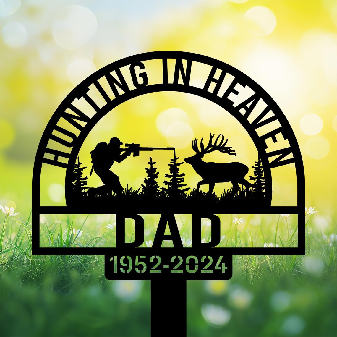 Personalized Hunter Memorial Garden Stakes, Hunting in Heaven Hunter ...