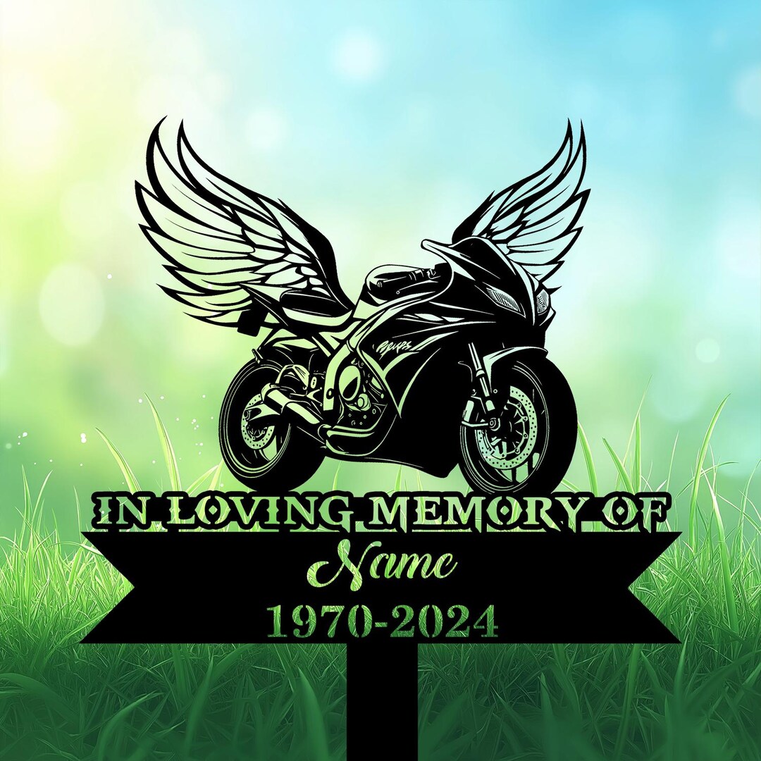 Personalized Sport Motorcycle Memorial Garden Stakes, Sport Motorcycle ...