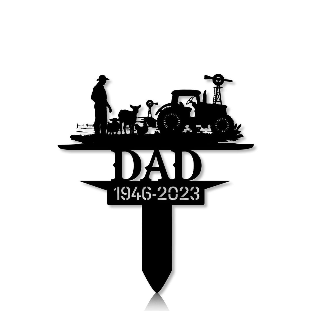 Personalized Farmer Memorial Garden Stake, Farmer With Farm Animals and ...