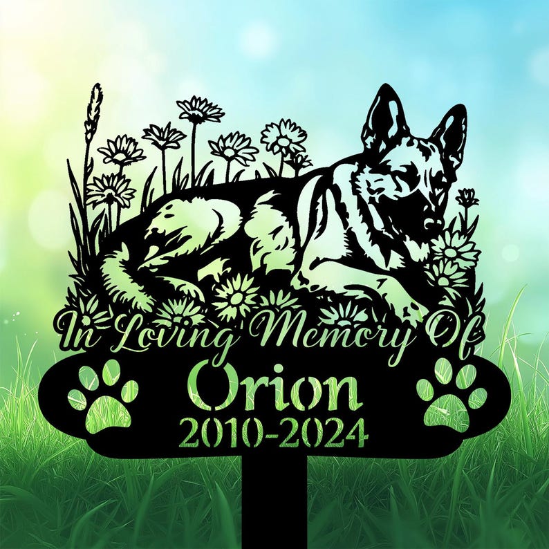 Personalized German Shepherd Grave Marker, German Shepherd Dog Daisy ...
