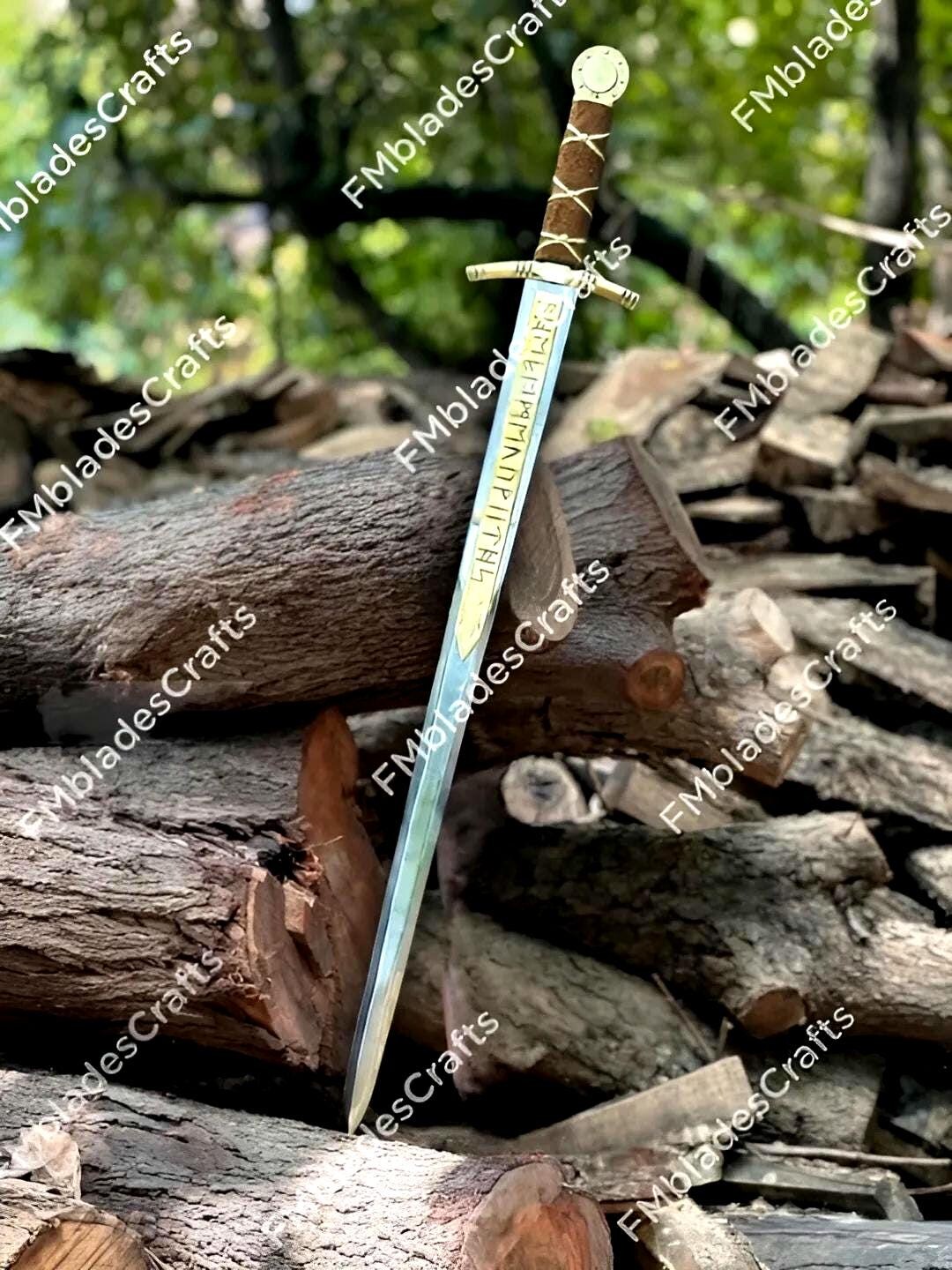 Merlin Excalibur VIKING Sword Custom Handmade Carbon Steel Excalibur ...