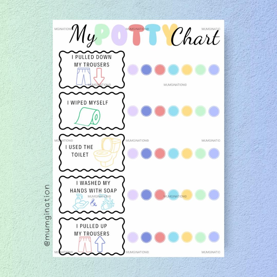Printable Potty Chart - Etsy