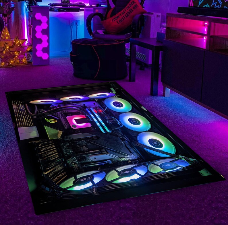 Game Pc Rug,pc Case Rug,gamer Pc Rug,gaming Pc Rug,game Rug,colorful ...