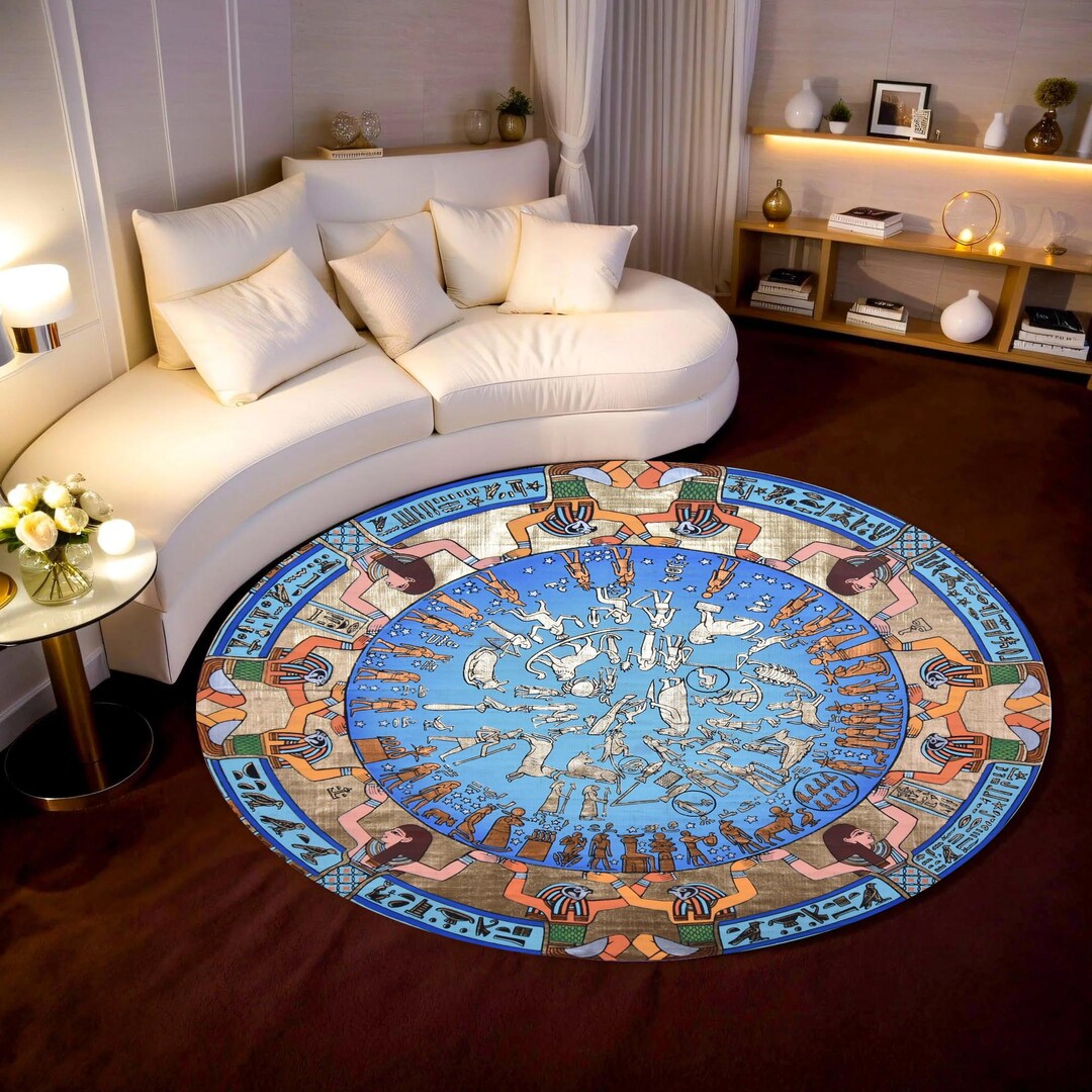 Dendera Zodiac Rug Ancient Egypt Art Astrology Rug Chart Star Chart Rug ...