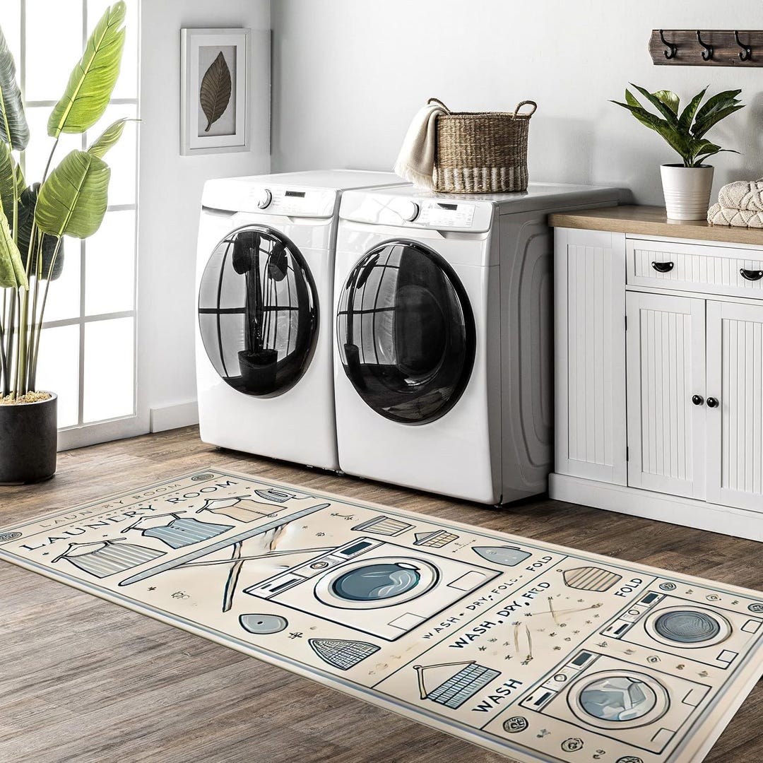 Laundry Room Rug,washing Pattern Rug,laundry Carpet,laundry Rug,living ...