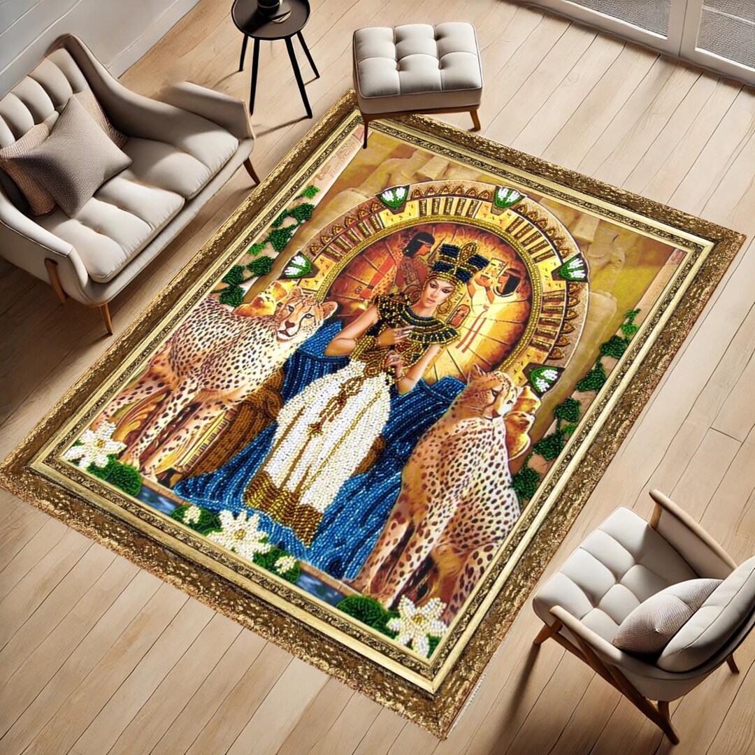 Egyptian Design Rug, Mythological Figures, Ancient Egyptian Rug, Egypt ...