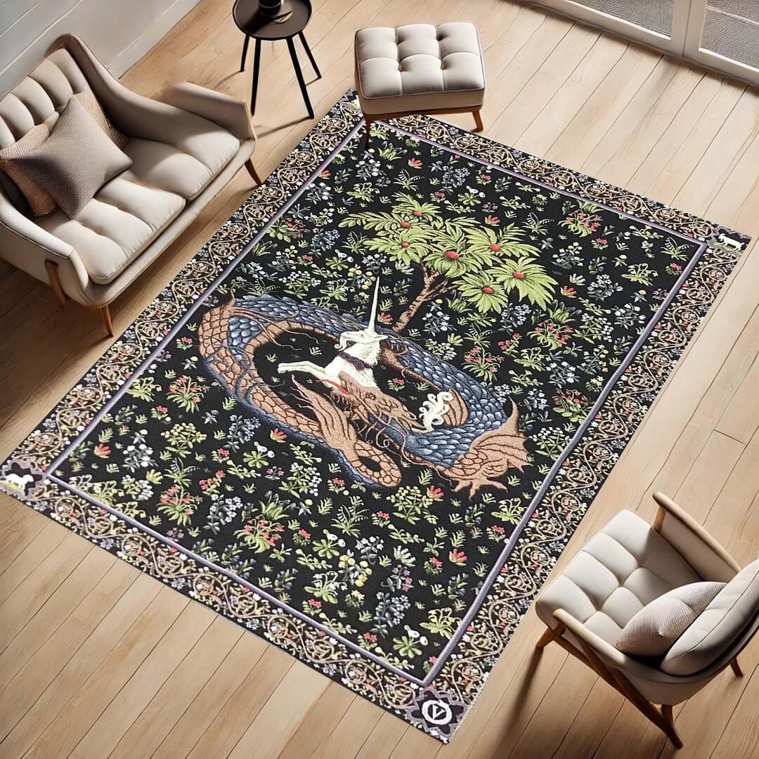 Fantasy Inspired Area Rug | Dark Academia Gothic Book Nook Decor ...